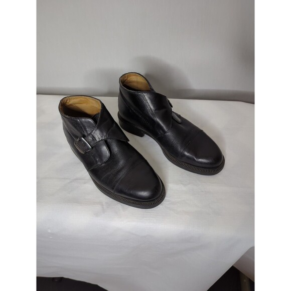 Carlo Morandi | Shoes | Carlo Morandi Sz Black Monk Strap Boots Cap Toe ...